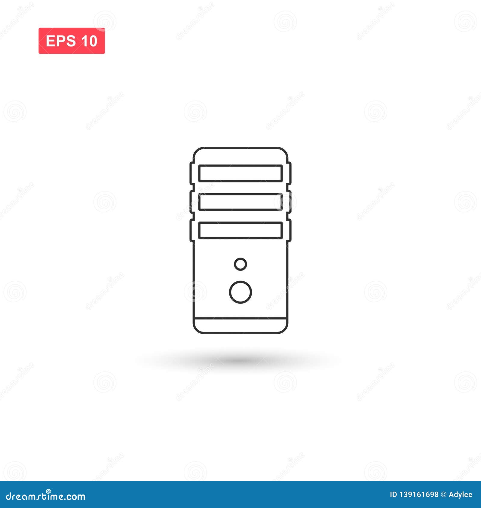 Pc Case Icon Vector Design Isolated 2 Stock Vector - Illustration of ...