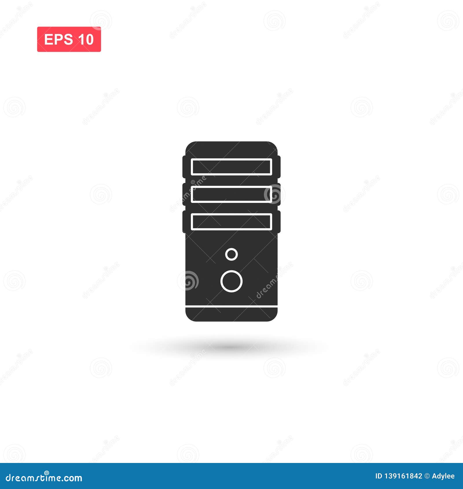 Pc Case Icon Vector Design Isolated Stock Vector - Illustration of ...