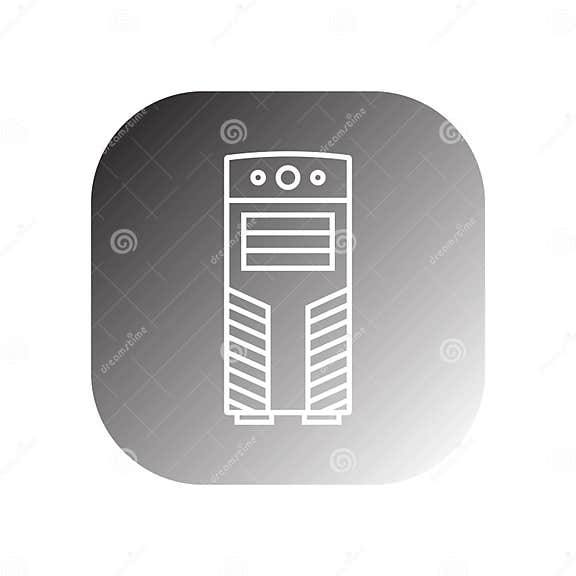 Pc case icon vector stock vector. Illustration of power - 306379211