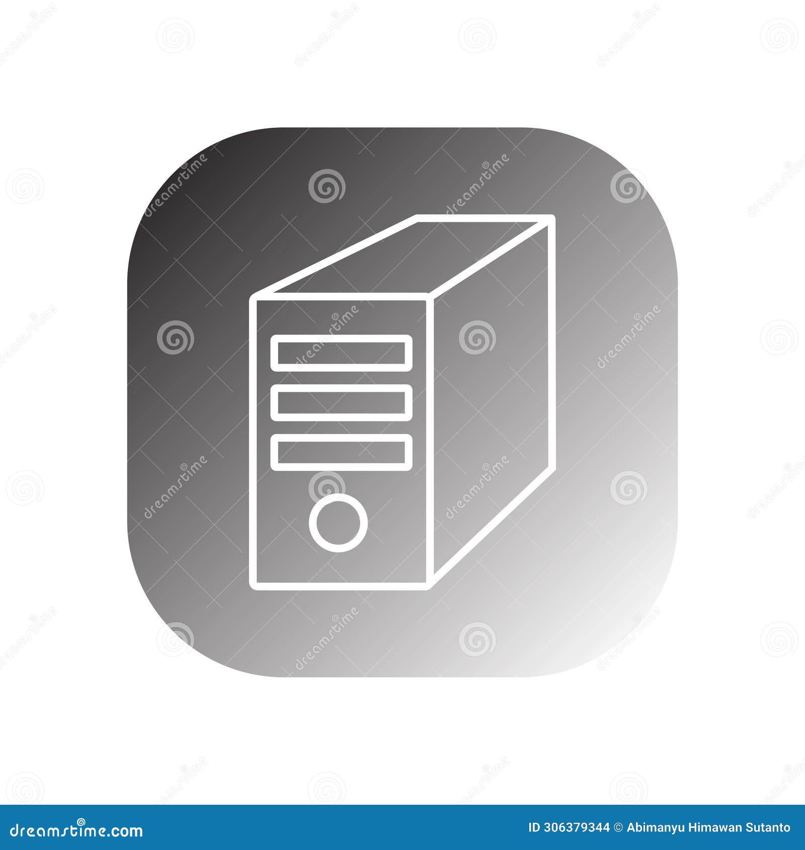 Pc case icon vector stock vector. Illustration of electronic - 306379344