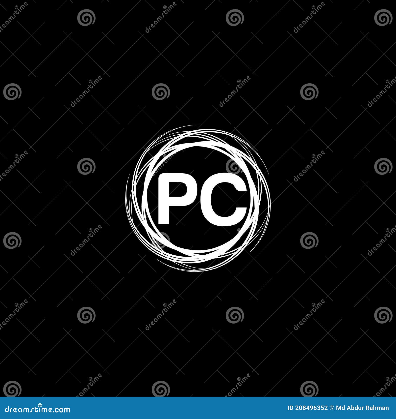 Pc Circle Unique Abstract Geometric Logo Design Stock Vector ...