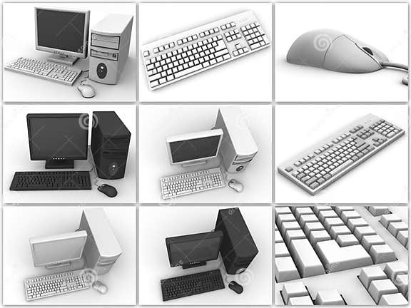 PC. Collage stock illustration. Illustration of computers - 8566709