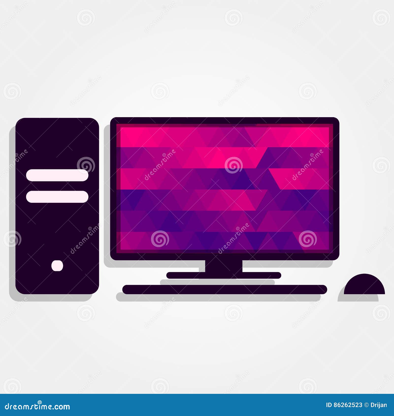 PC with colorful triangles stock vector. Illustration of abstract ...