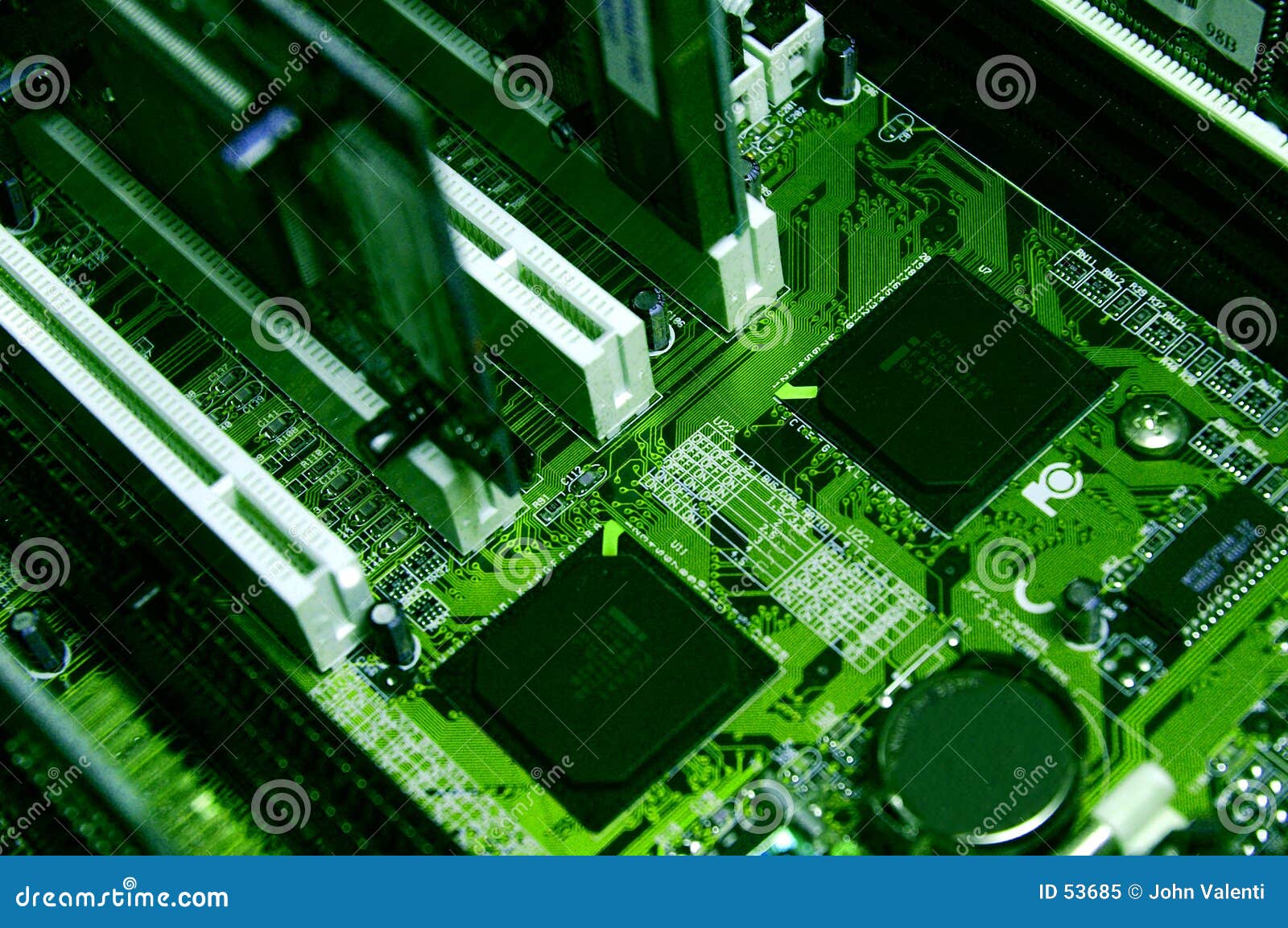 Pc components green stock image. Image of electrical, parts - 53685