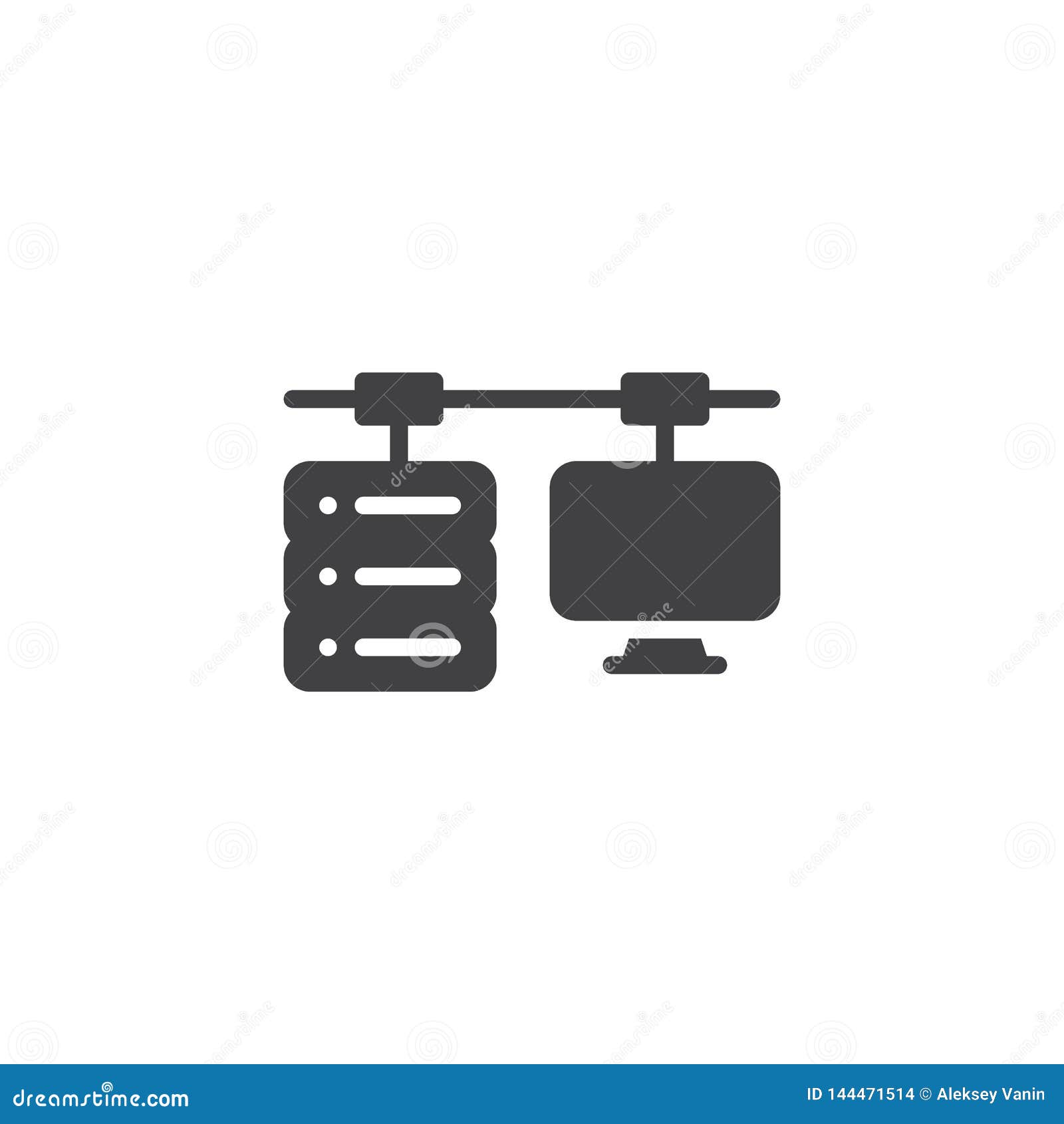 PC Computer Data Transfer Vector Icon Stock Vector - Illustration of ...