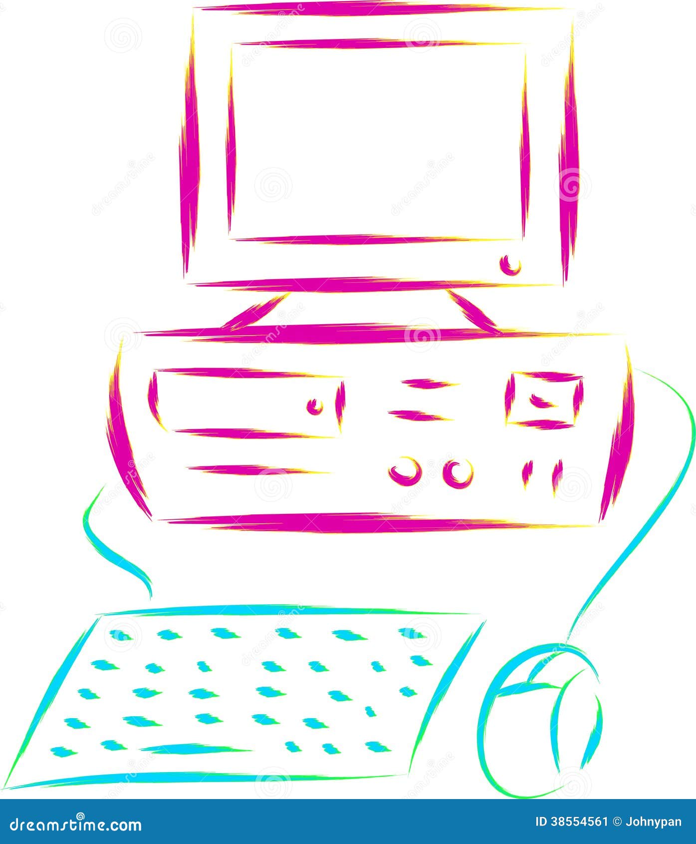 Pc computer stock illustration. Illustration of brush - 38554561