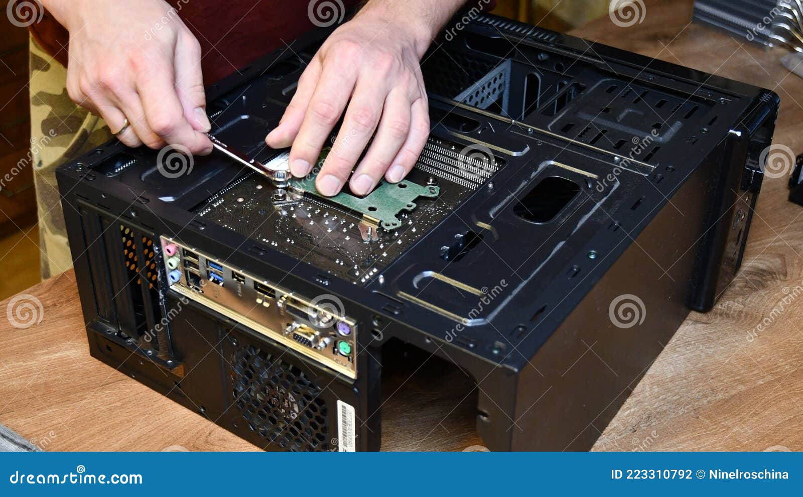 PC Computer Hardware Assembling and Maintenance at Home Stock Photo ...