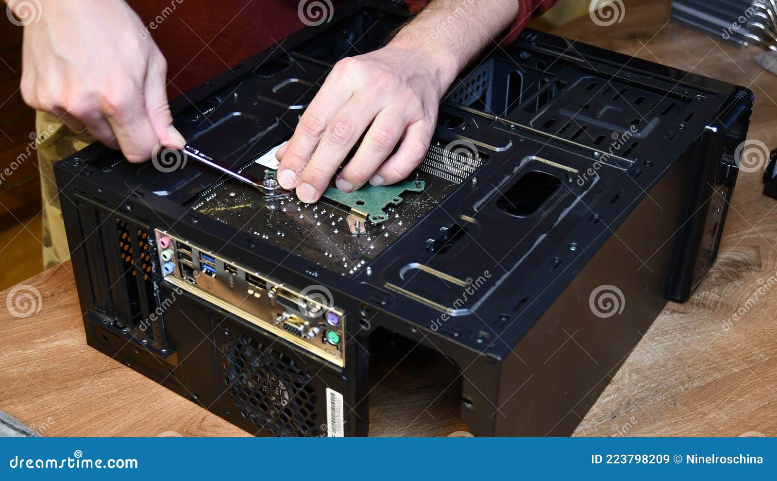 PC Computer Hardware Assembling and Maintenance at Home Stock Image ...