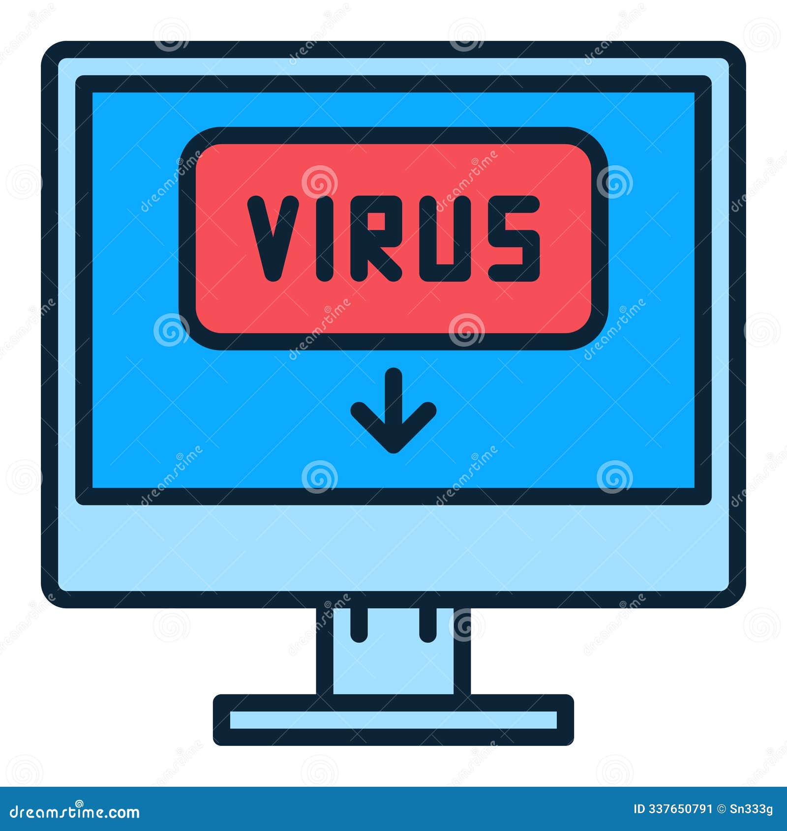 PC Computer Virus Malware Vector Colored Icon or Logo Element Stock ...