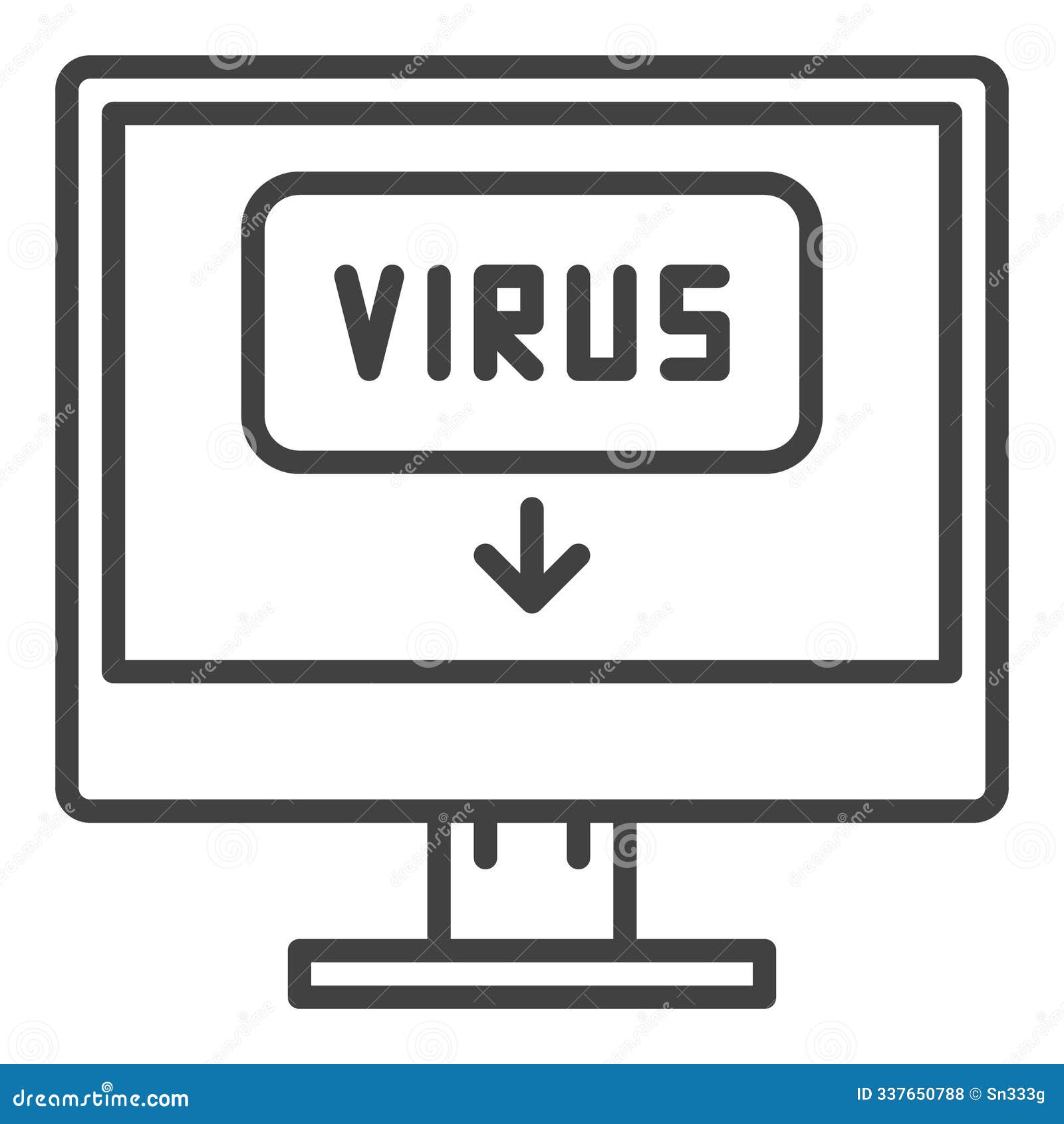 PC Computer Virus Vector Linear Icon or Symbol Stock Vector ...