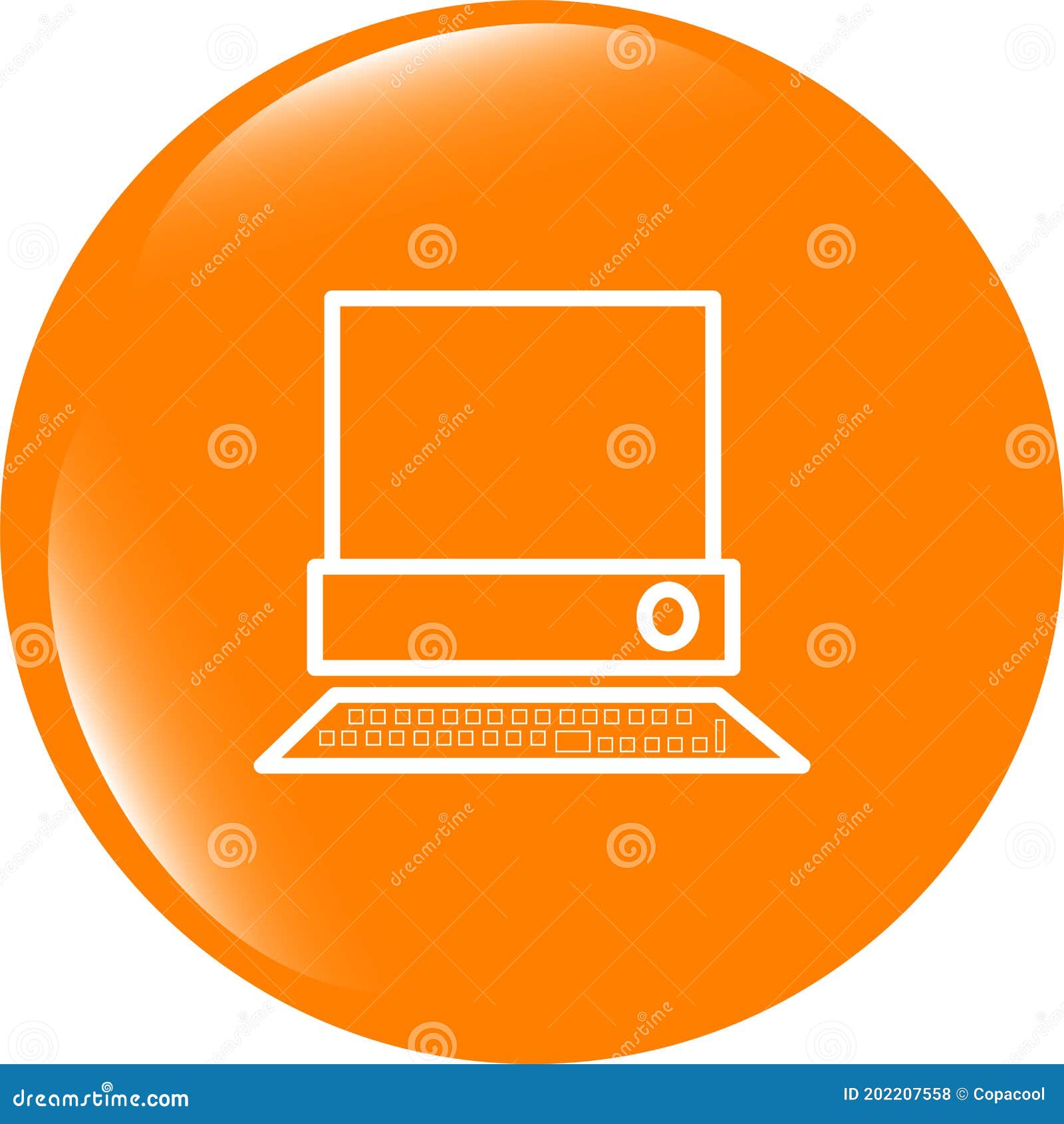 Pc Computer on Web Button Icon Isolated on White Stock Illustration ...