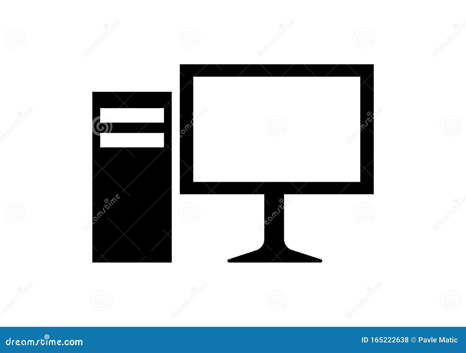 PC-Computersymbol Im Weißen Hintergrund Vektor Abbildung - Illustration von bildschirmanzeige ...