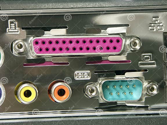 PC connection ports stock image. Image of technology, electronic - 6619381