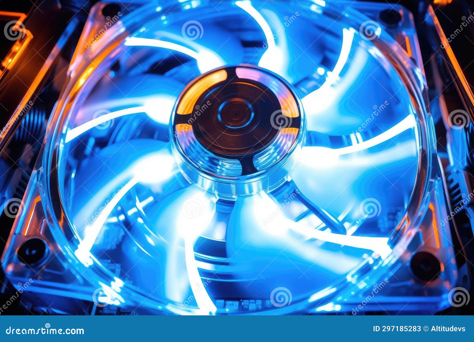 Pc Cooling Fan with Led Lights Stock Illustration - Illustration of ...