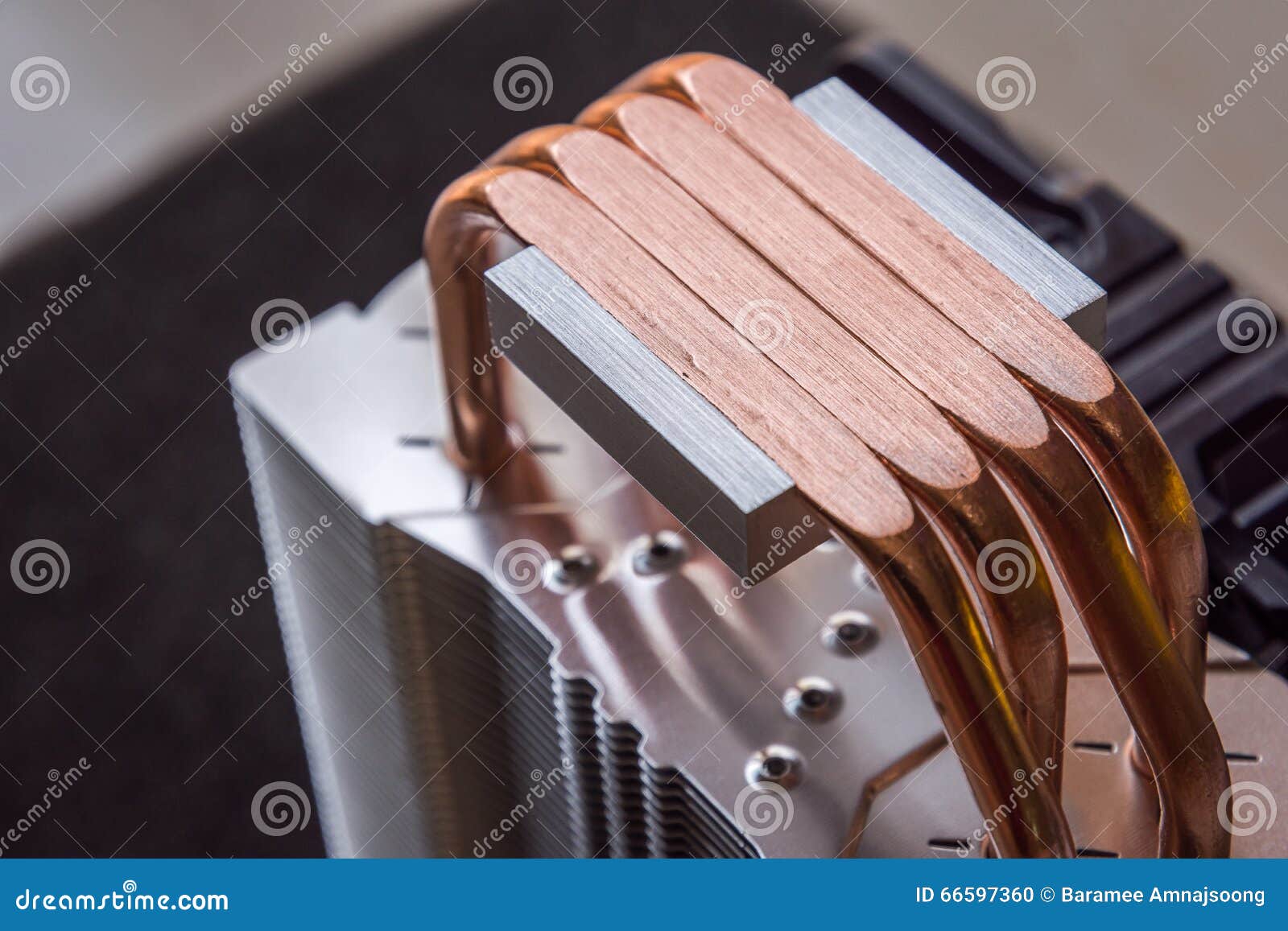 PC CPU Cooler with Heat Pipes Stock Photo - Image of capacitor ...