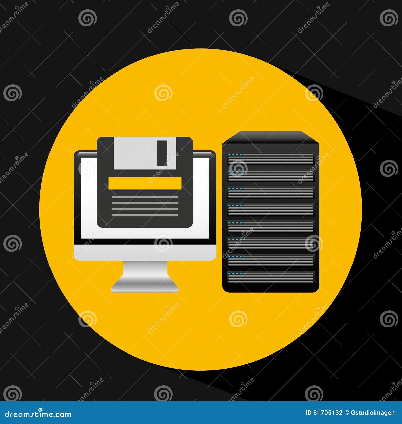 Pc Data Base Floppy Disk Arrow Stock Vector - Illustration of flash ...