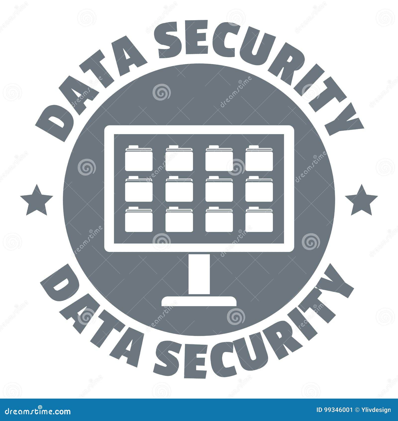 Pc Data Security Logo, Simple Style Stock Vector - Illustration of ...