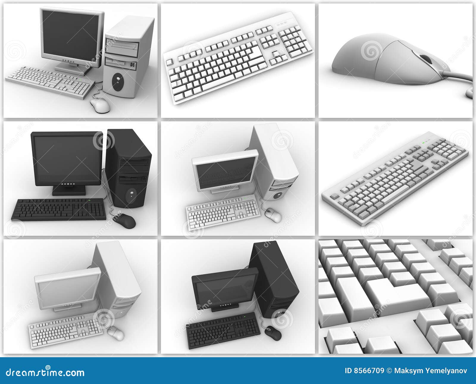 PC de collage illustration stock. Illustration du ordinateurs - 8566709