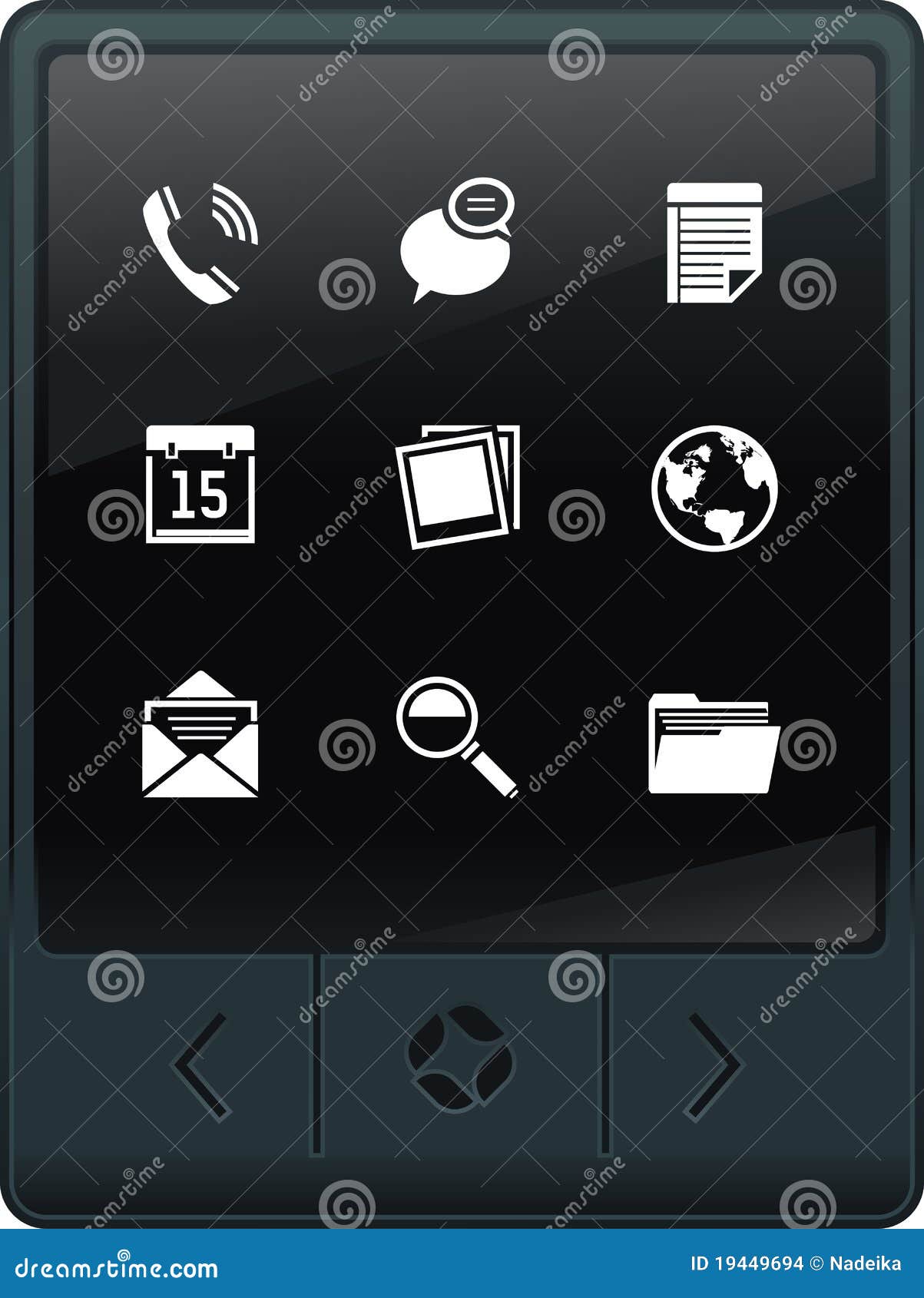 PC De La Tablilla Con Los Iconos Ilustración del Vector - Ilustración ...