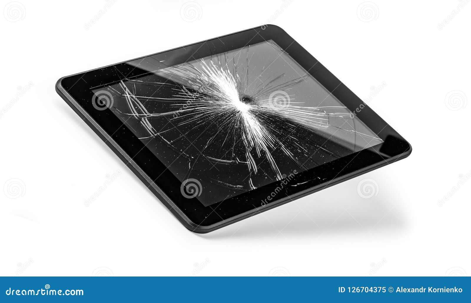 Pc Della Compressa Con Lo Schermo Rotto Immagine Stock - Immagine di ...