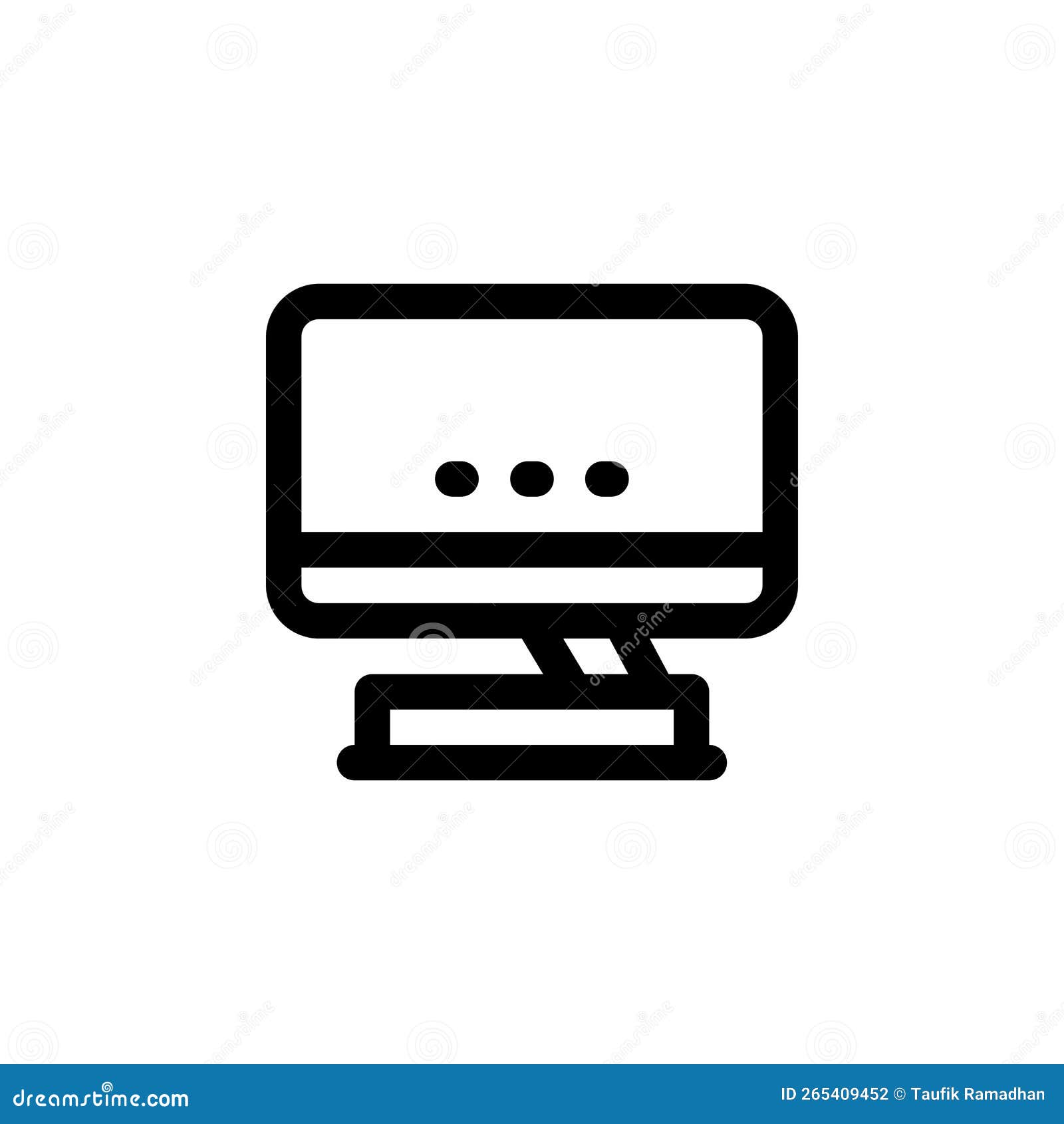 Pc Desktop Vector Icon. Computer Component Icon Outline Style. Perfect ...