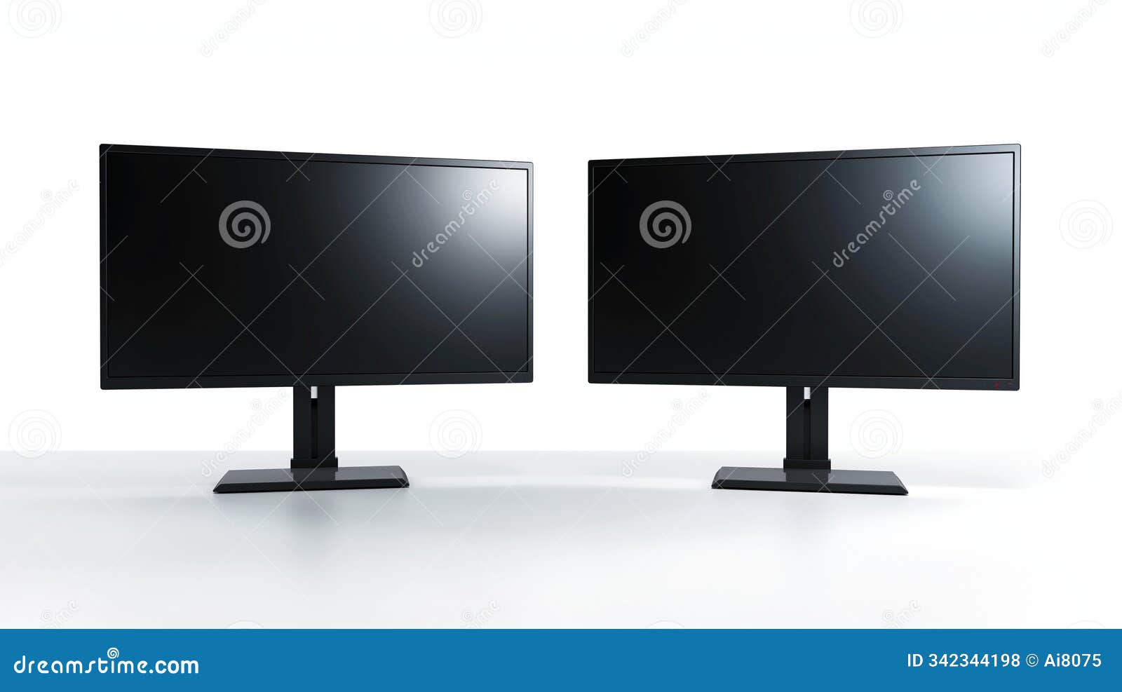 Pc Displays Mockups in Abstract Workplace, Ai Generated Stock Photo ...