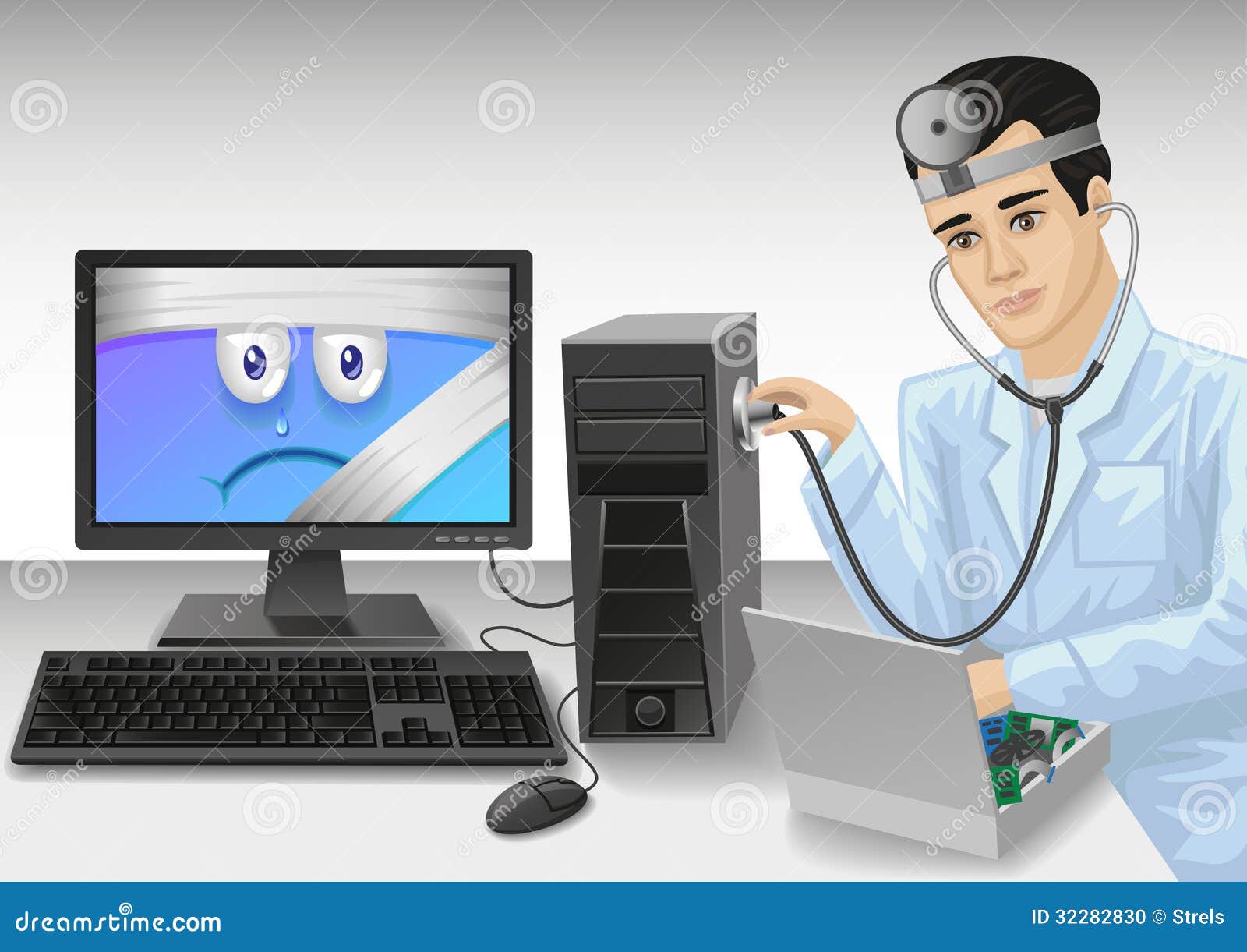 PC doctor stock vector. Illustration of defense, chest - 32282830 PC doctor stock vector. Illustration of defense, chest - 32282830