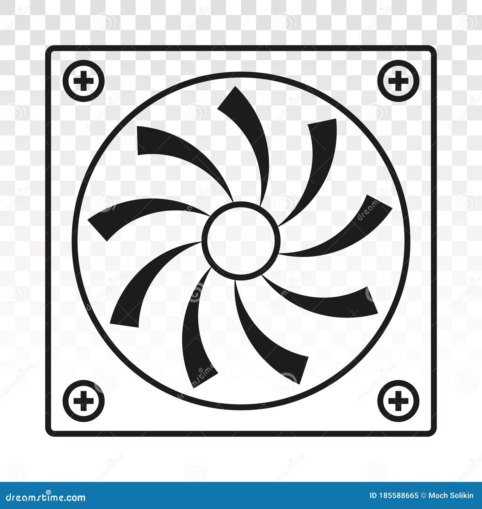 PC Fan / Computer Fan Line Art Icons for Apps or Website Stock Vector ...