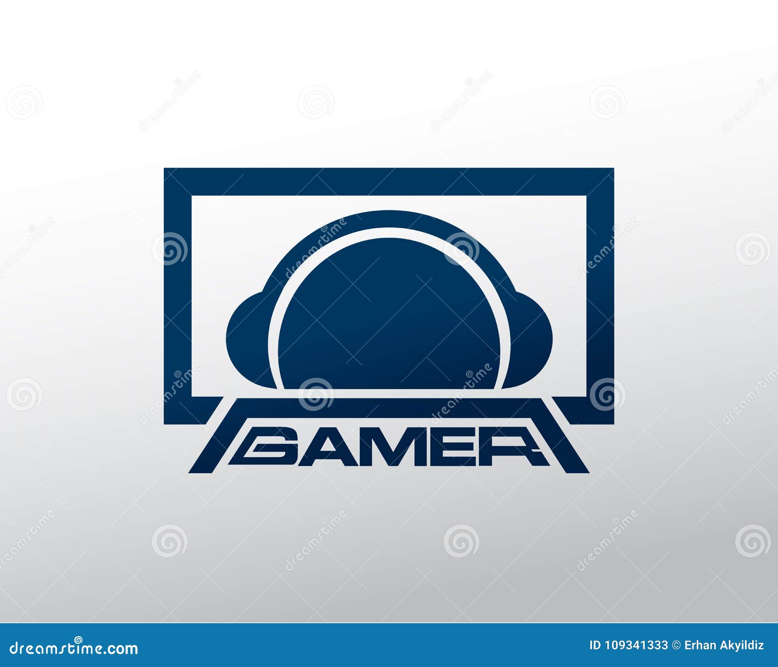 PC Gamer Logo Design stock abbildung. Illustration von tastatur - 109341333