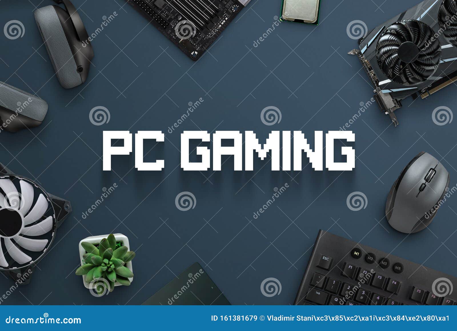 PC Gaming Concept Scene with Text and Gaming Computer Components Stock ... PC Gaming Concept Scene with Text and Gaming Computer Components Stock ...