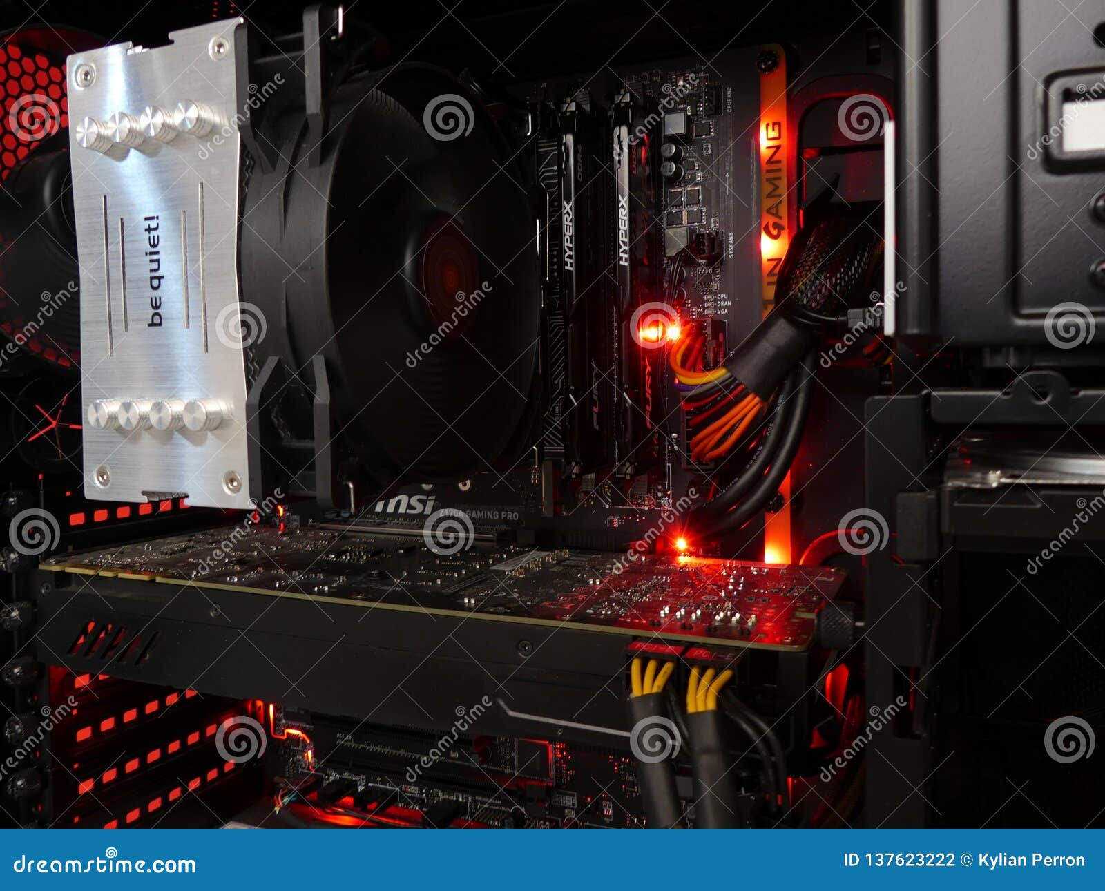 PC gaming with red leds editorial photography. Image of metal - 137623222
