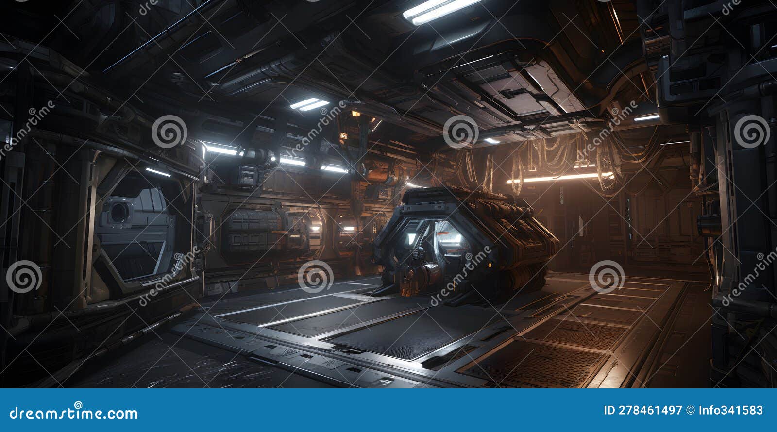PC Gaming Sci-fi Setting Design A Spacecraft Hyper-realis Generative AI ...