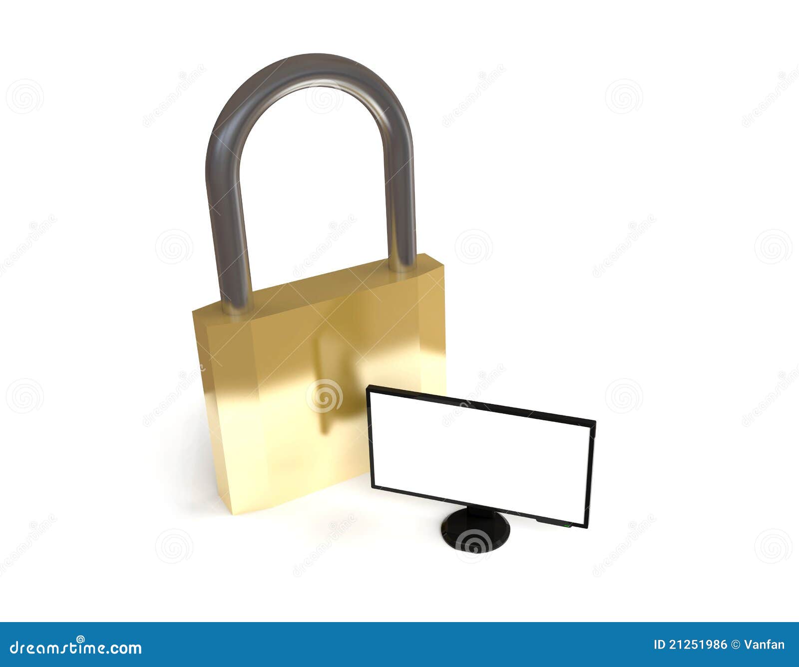 PC and a giant padlock stock illustration. Illustration of icon - 21251986