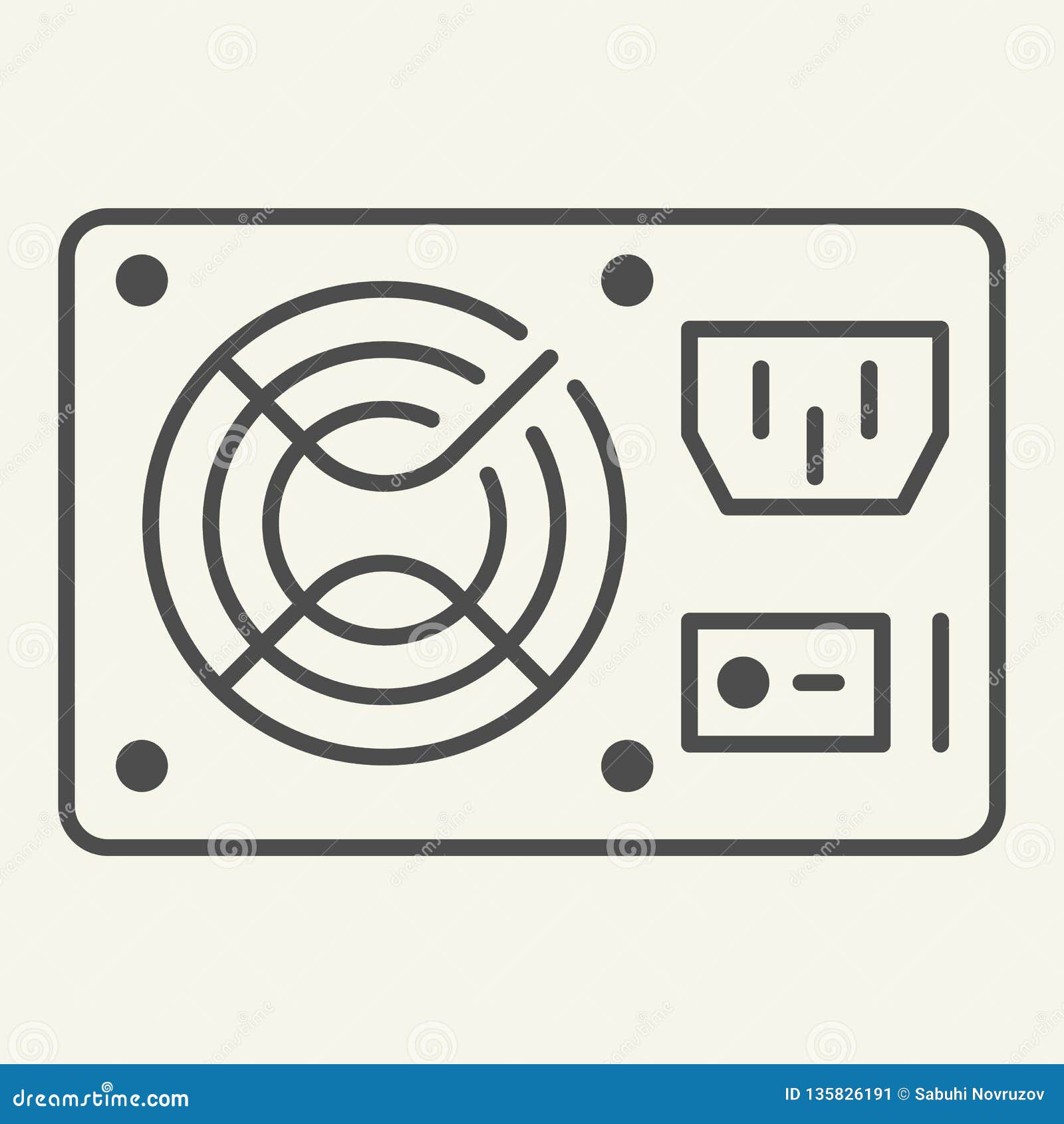 PC Hardware Element Thin Line Icon. Uninterruptible Power Supply Vector ...
