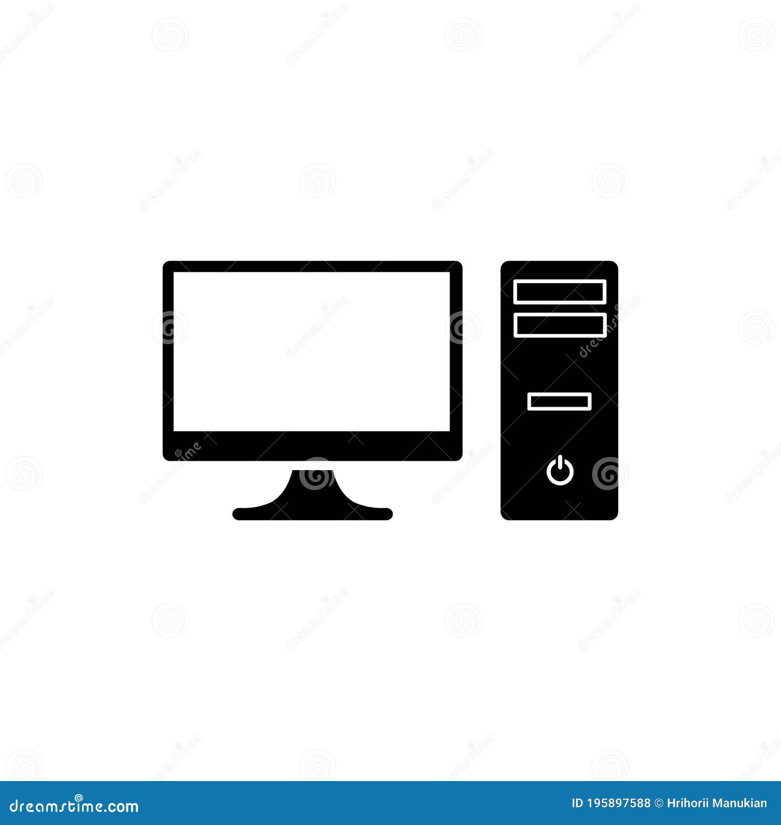 PC Icon. One of Set Web Icons Stock Vector - Illustration of concept ...