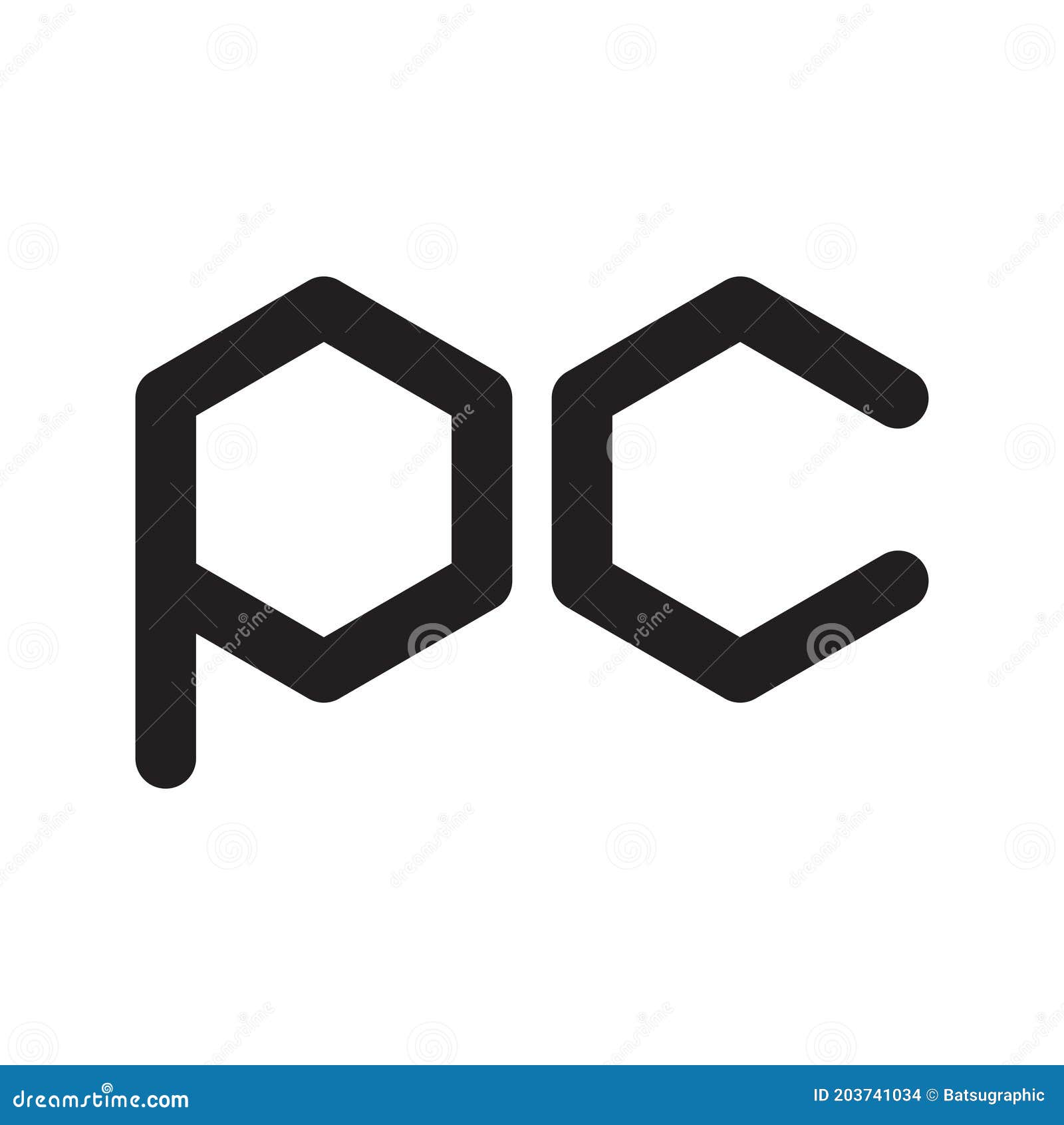 Pc Initial Letter Vector Logo Icon Stock Vector - Illustration of ...