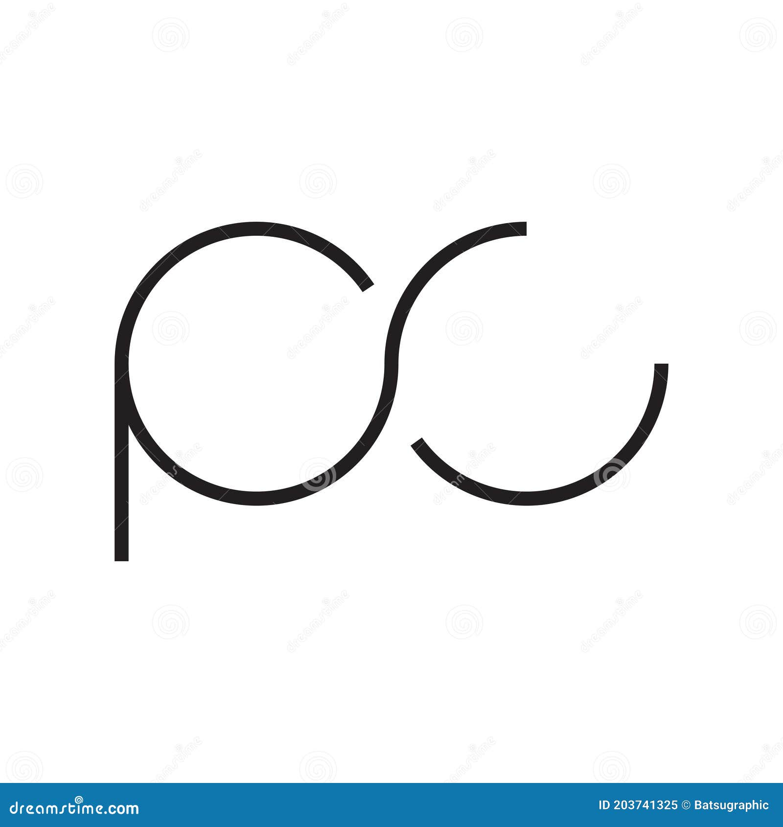 Pc Initial Letter Vector Logo Icon Stock Vector - Illustration of ...