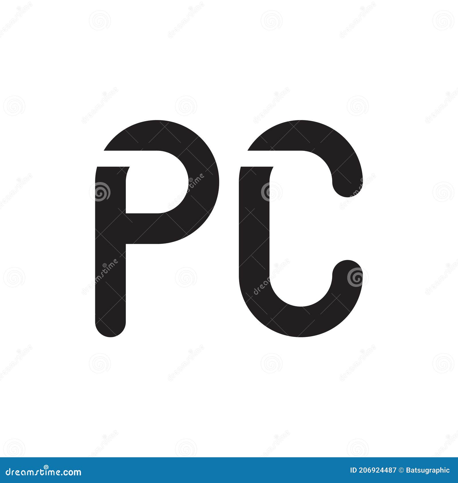 Pc Initial Letter Vector Logo Icon Stock Vector - Illustration of ...