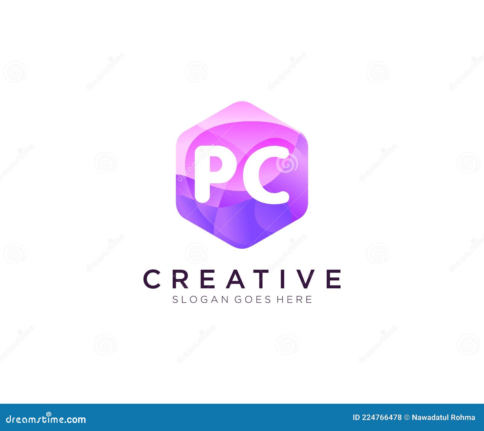 PC Initial Logo with Colorful Hexagon Modern Business Alphabet Logo ...