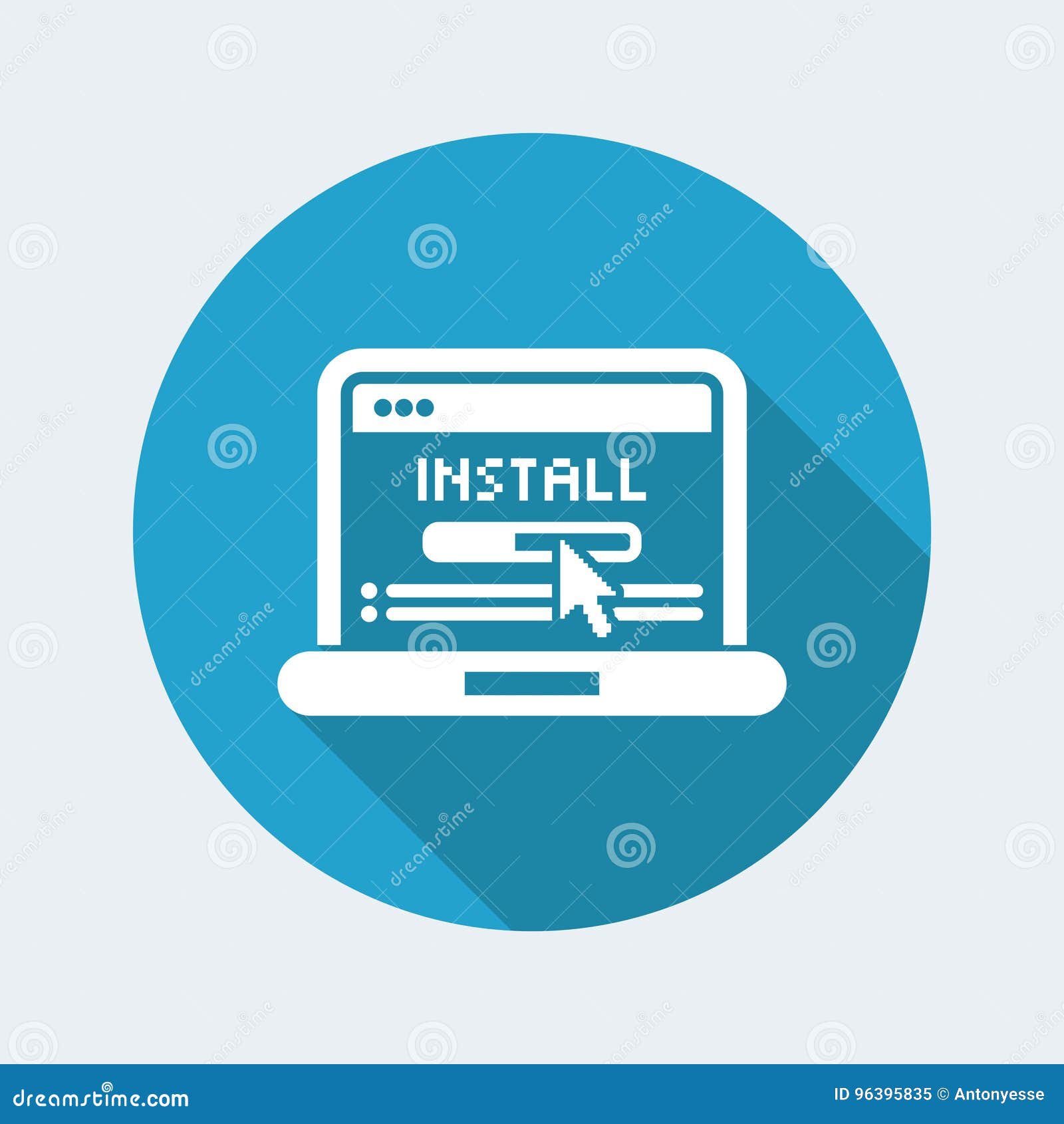 Pc install icon stock vector. Illustration of page, transfer - 96395835