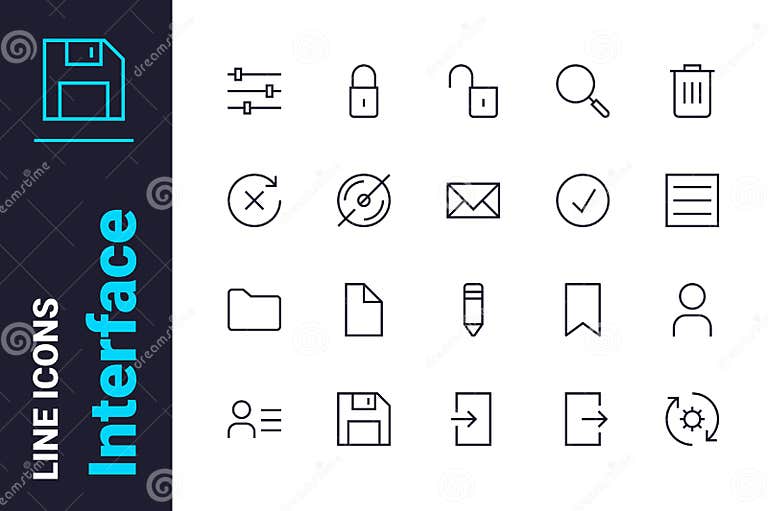 Pc interface icons set stock vector. Illustration of copy - 240992213
