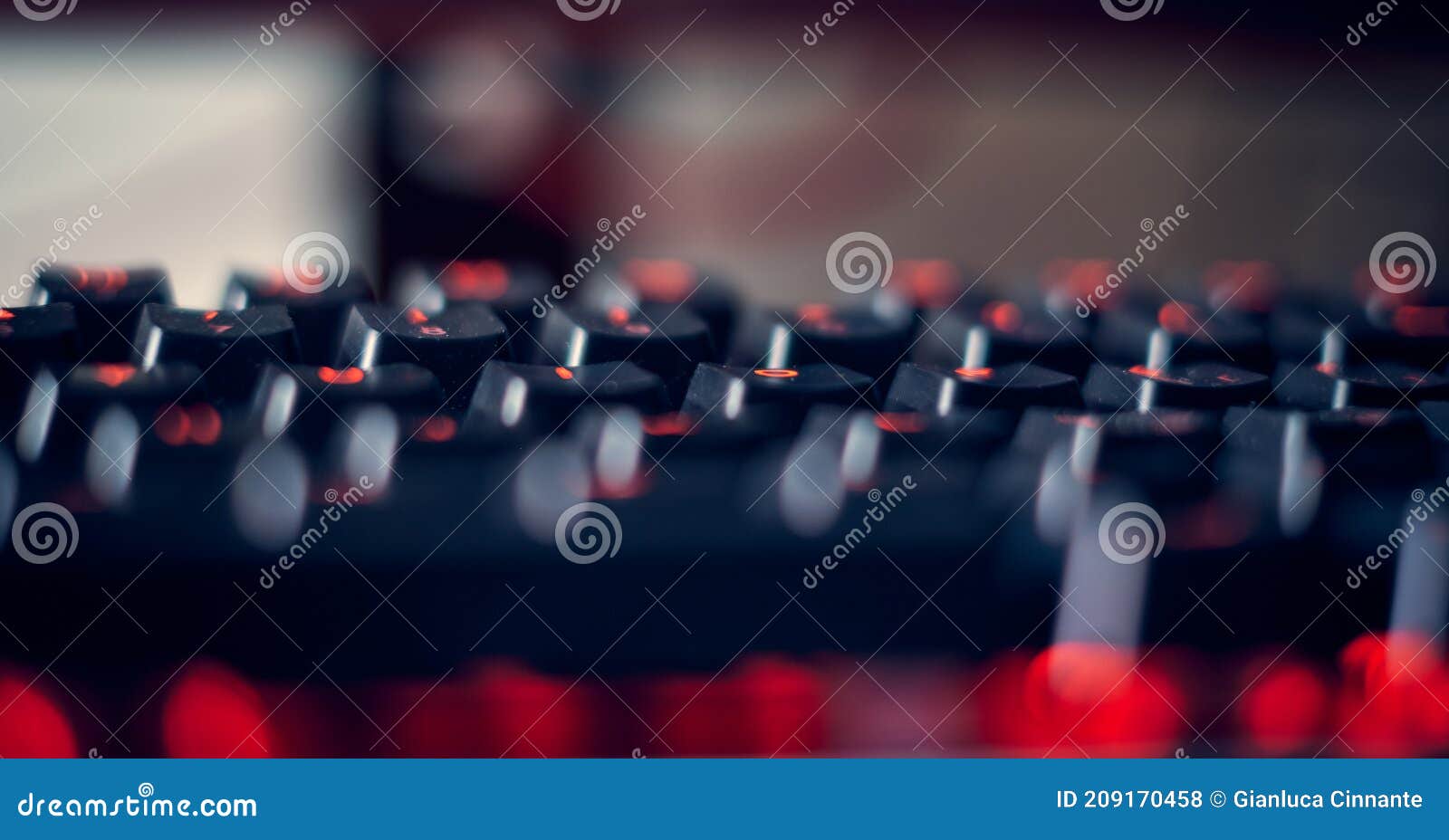 PC Keyboard Red Led Color. Closeup Photo Shoot Stock Photo - Image of ...