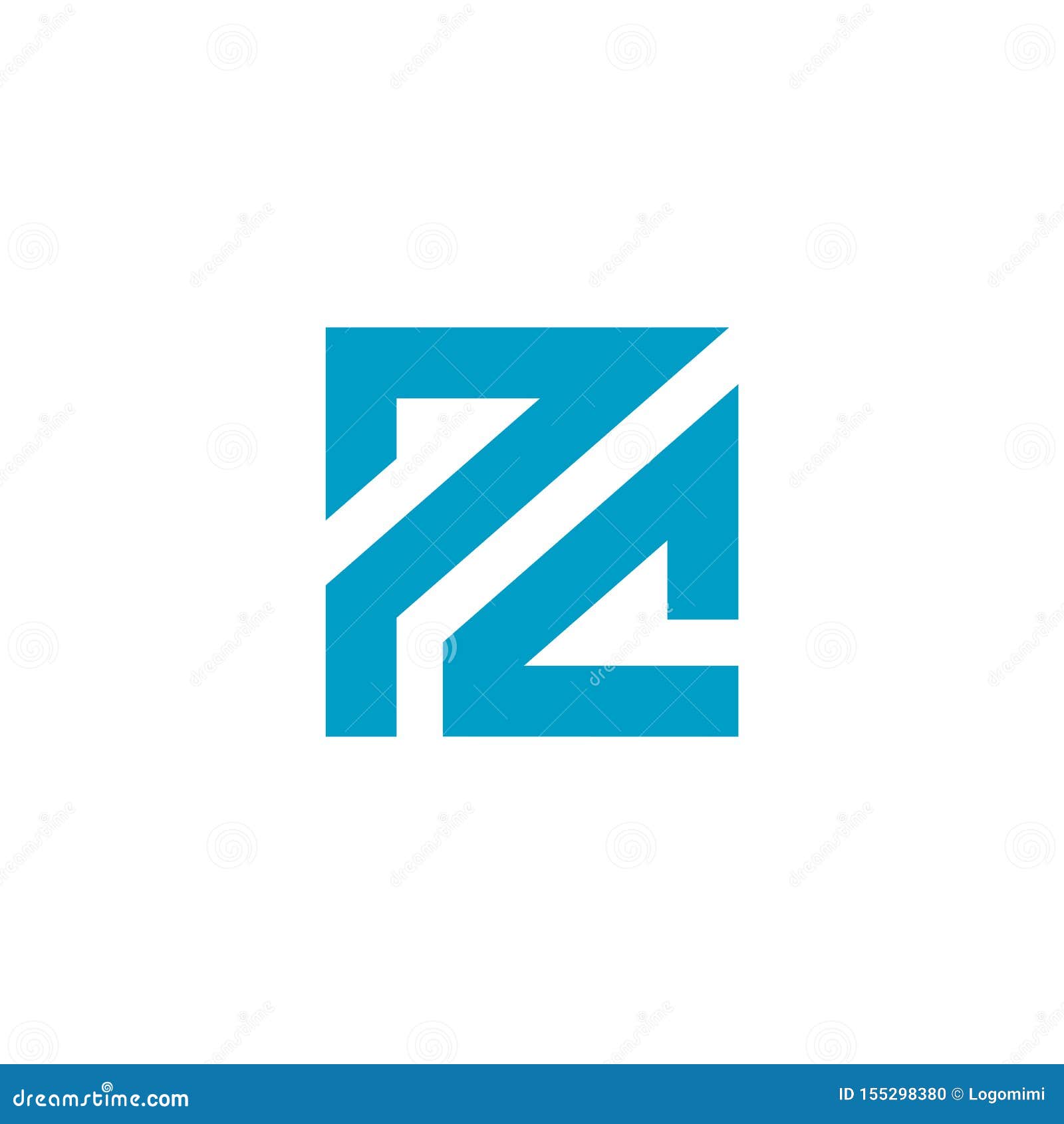 PC Letter Based Logo Icon. Blue Color Design. Monogram Square Alphabet ...