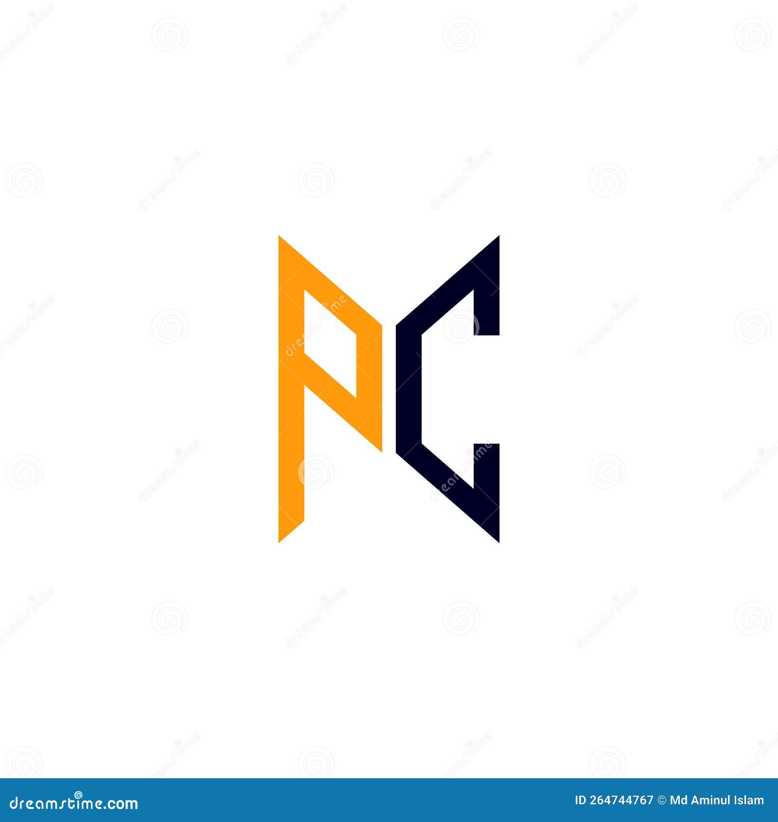 PC Letter Logo Creative Design with Vector Graphic, Stock Vector ...