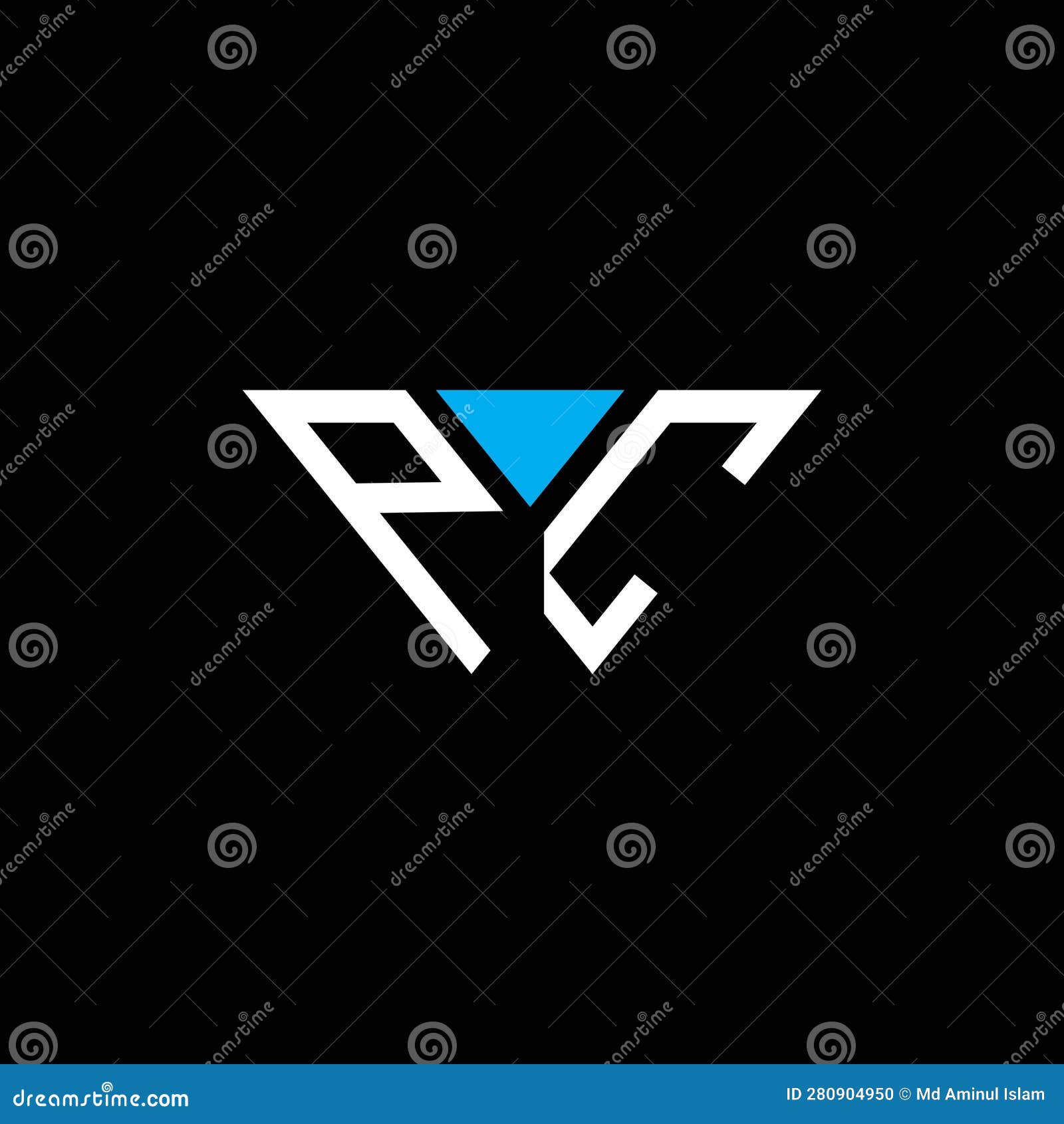 PC Letter Logo Creative Design with Vector Graphic, PC Simple and ...