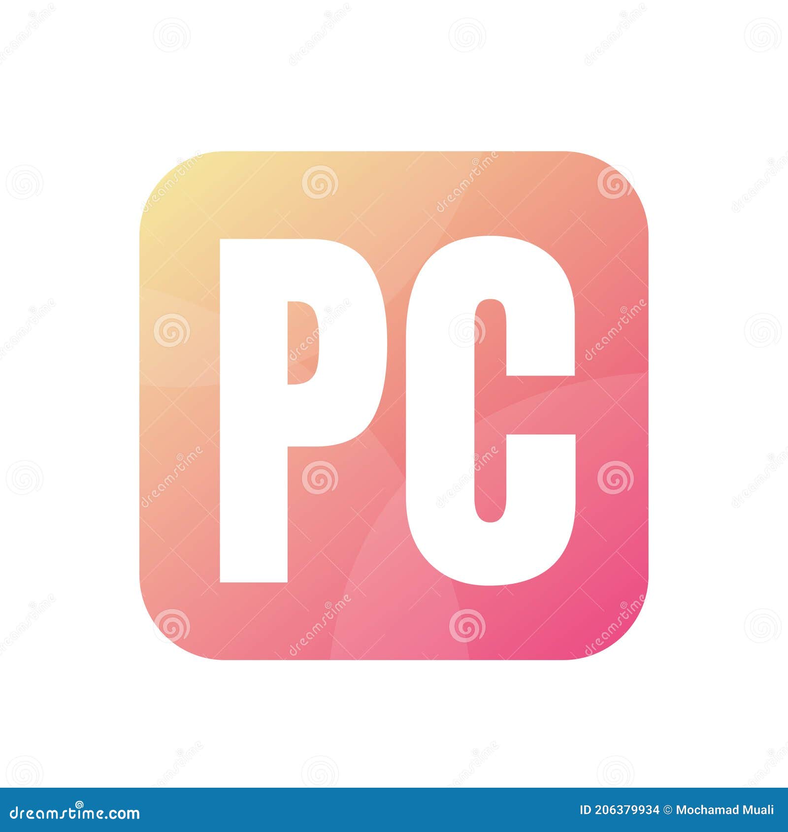 PC Letter Logo Design with Simple Style Stock Vector - Illustration of ...
