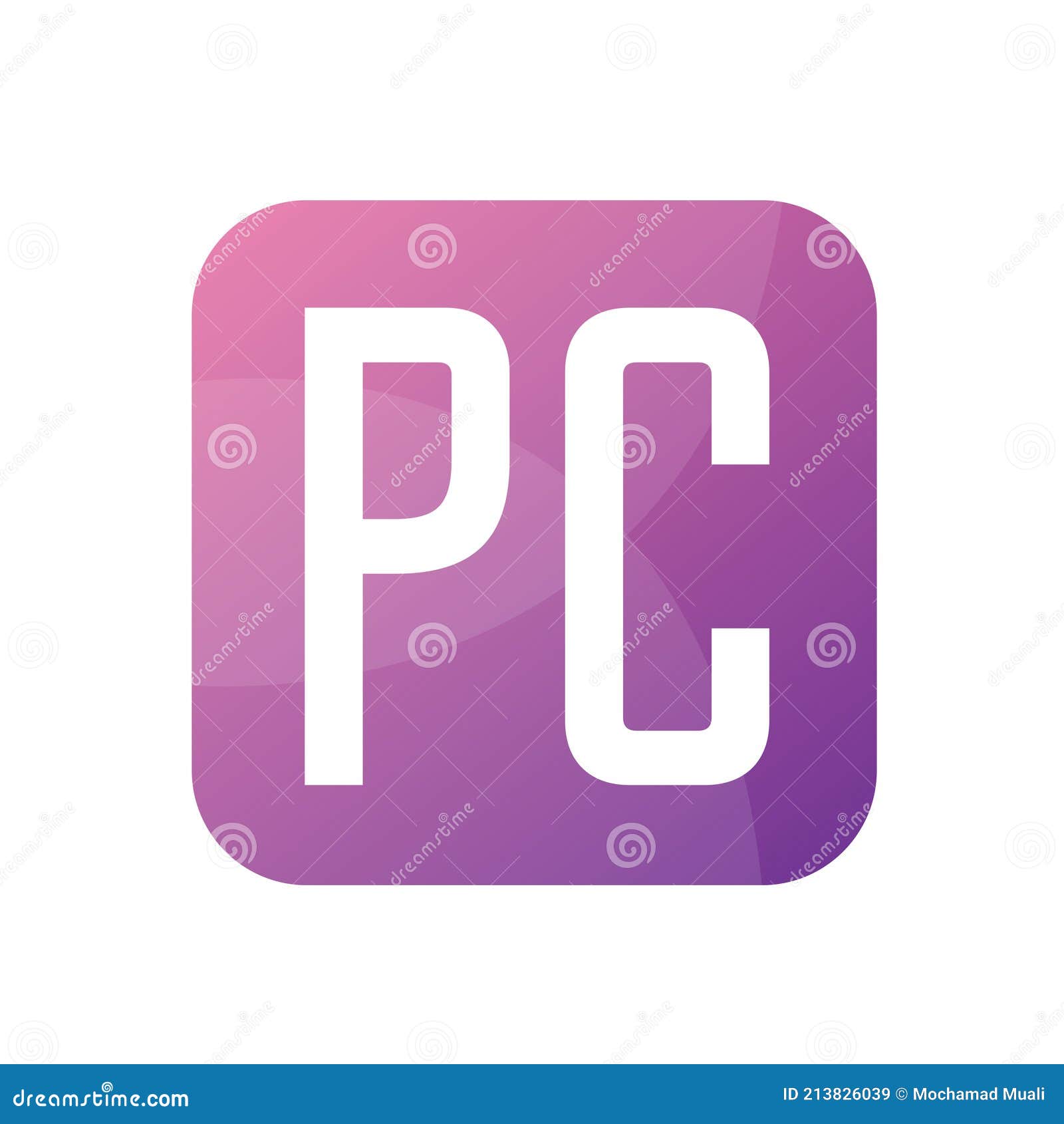 PC Letter Logo Design with Simple Style Stock Vector - Illustration of ...