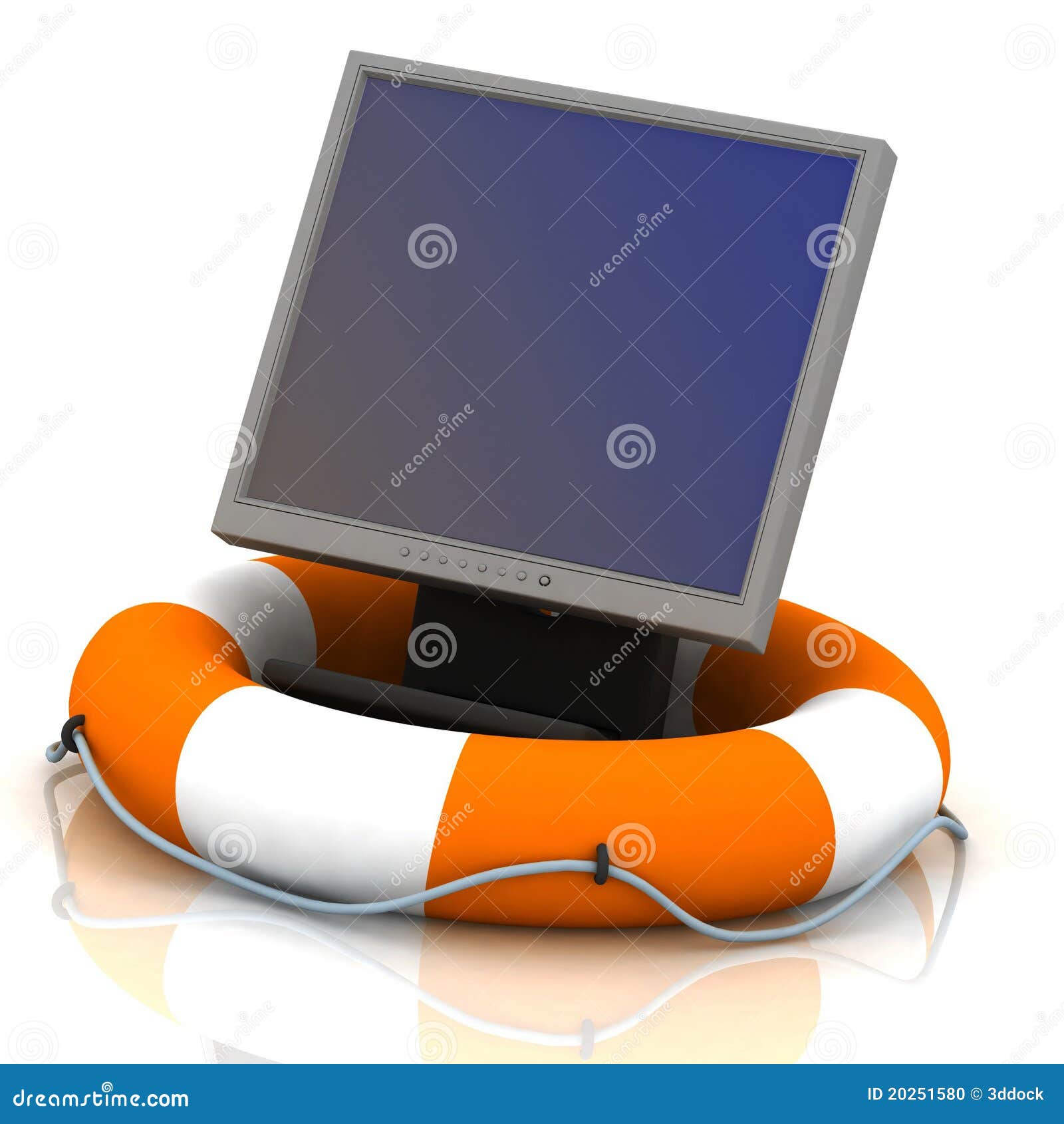 PC at lifesaver stock illustration. Illustration of help - 20251580