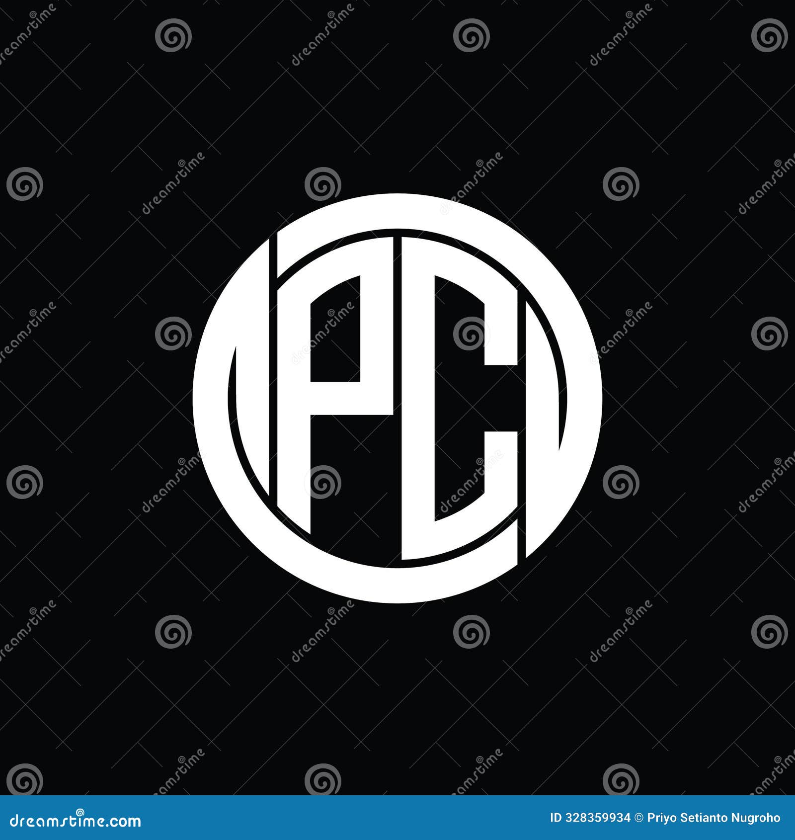 PC Logo Monogram Shield Inside Circle Shape Vector Images Design ...