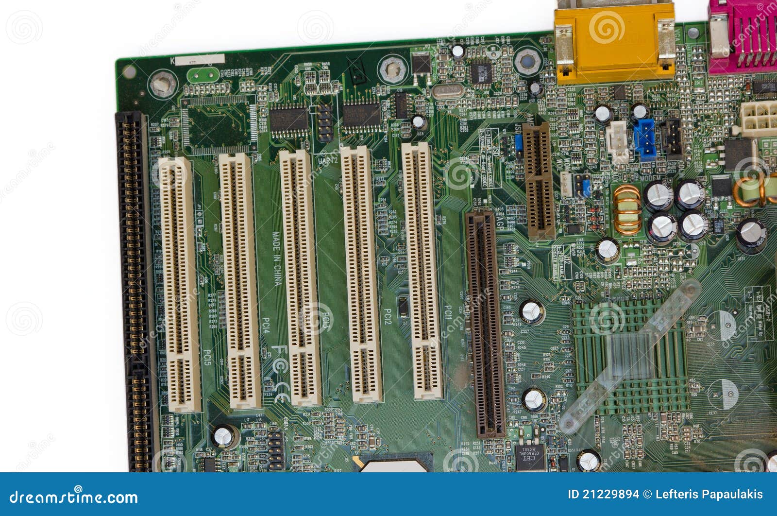 PC mainboard isolated stock photo. Image of mainboard - 21229894